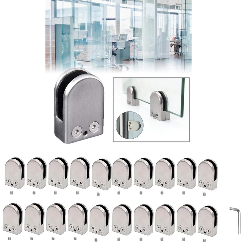 Amazon.com: tonchean Glass Clamp 20PCS 10-12mm Adjustable Glass Bracket ...