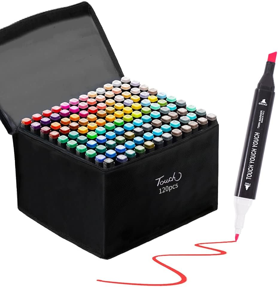 E T EASYTAO | Plumones Doble Punta Pincel 120 Colores, Marcadores Pluma ...