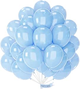 Amazon.com: PartyWoo Light Blue Balloons 50 pcs 12 Inch Pearl Baby Pastel Sky Aqua Blue Balloons ...