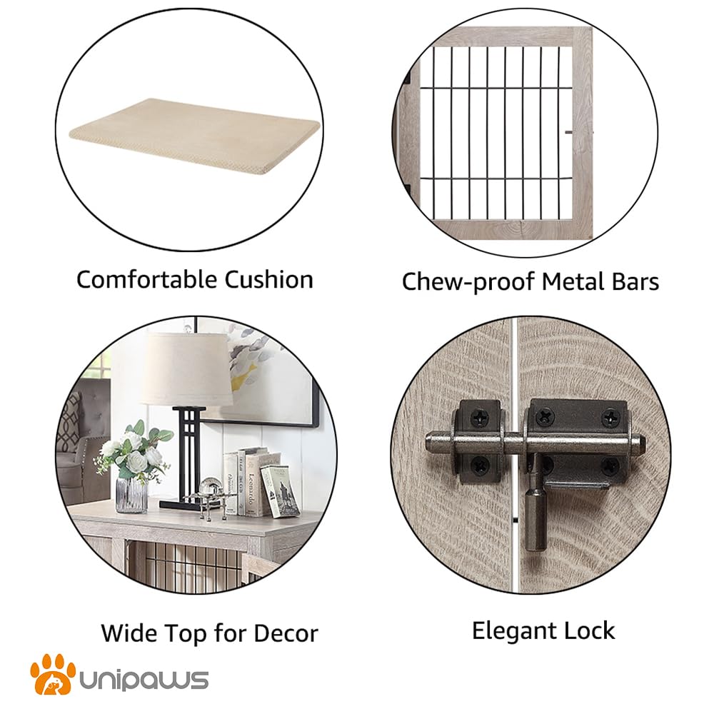 Snapklik.com : Unipaws Furniture Style Dog Crate For Medium Dogs ...