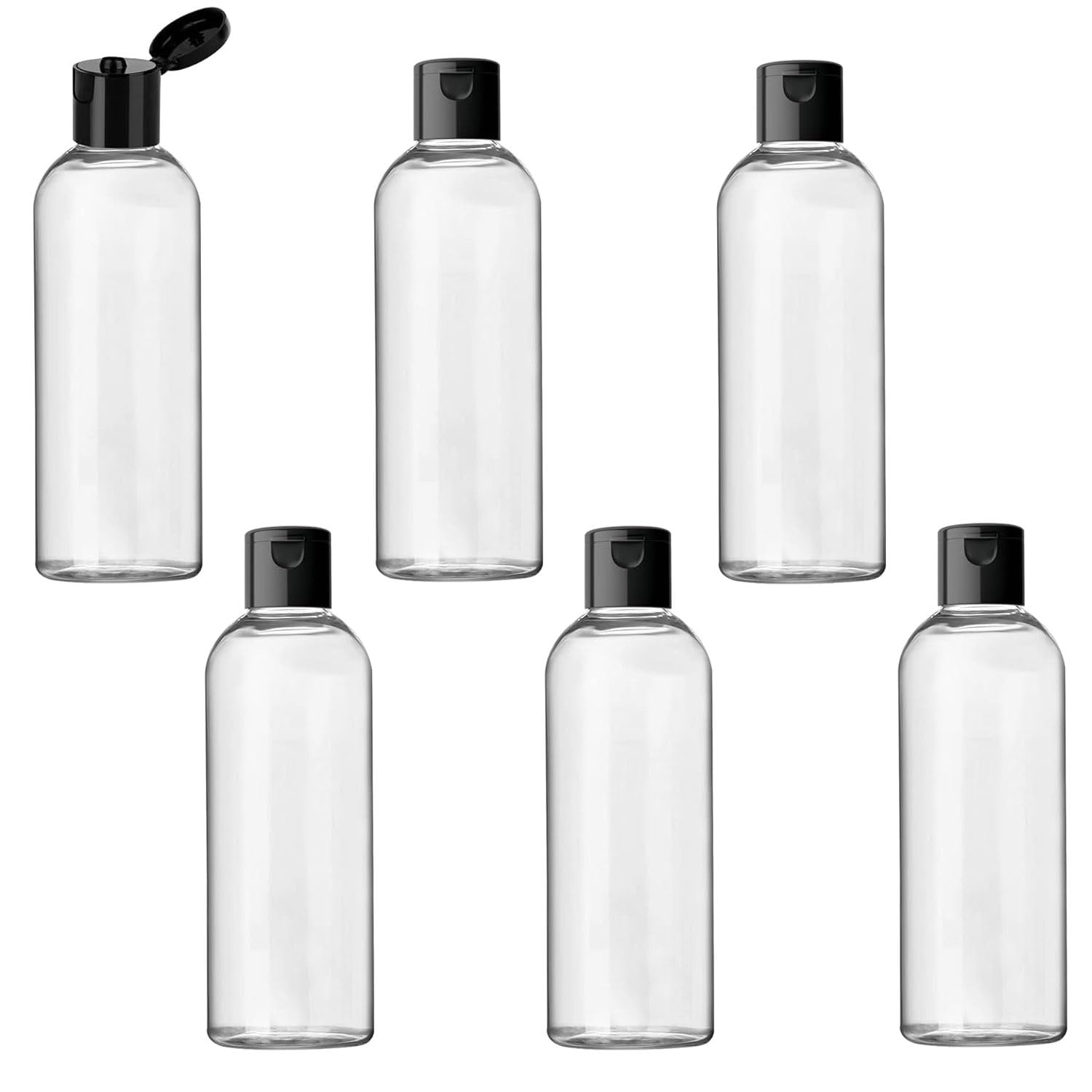 6 Pack 3.4oz Empty Plastic Travel Bottles, Clear Travel Bottles Set for ...