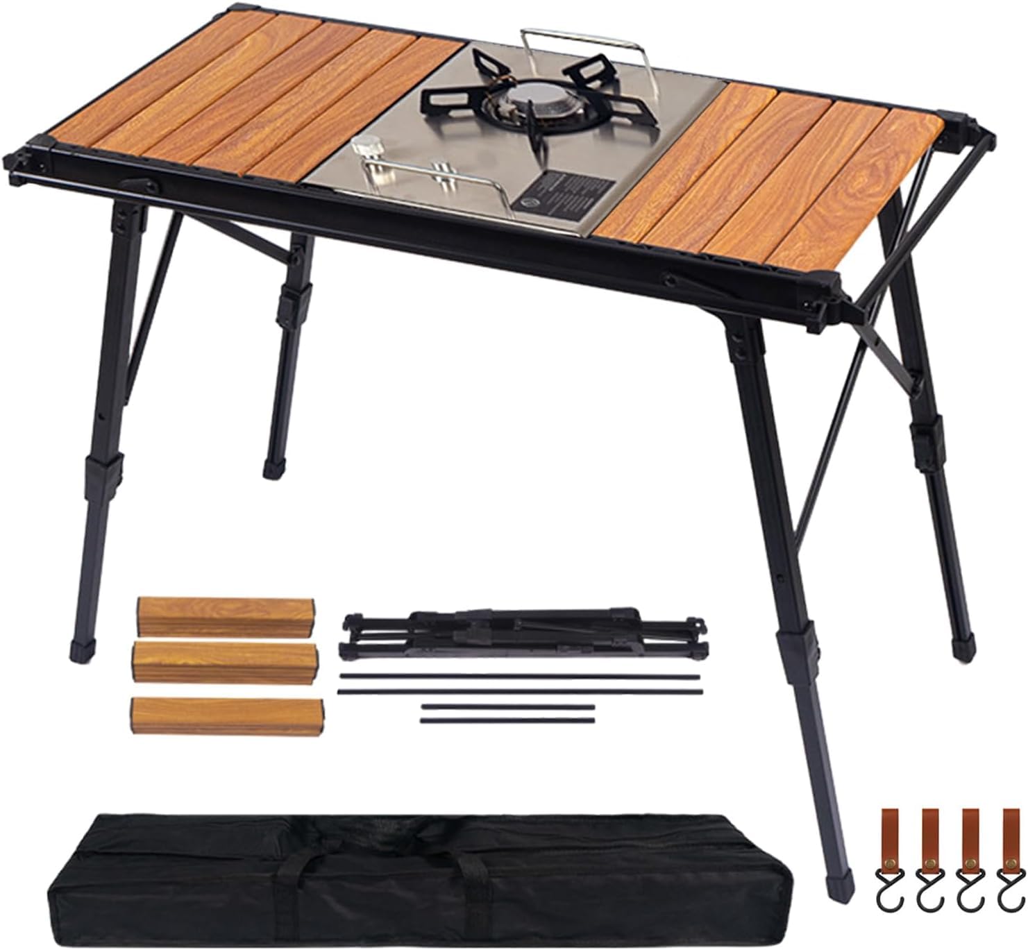 Portable IGT Picnic Table, XICEN Heavy-Duty Roll-Top Collapsible Table ...