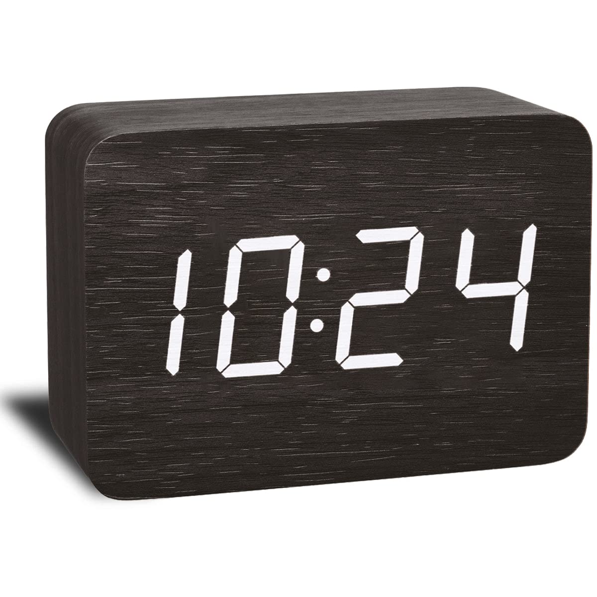 Buy JINBOOM Wooden Digital Alarm Clock Electronic LED Time Display,4 ...