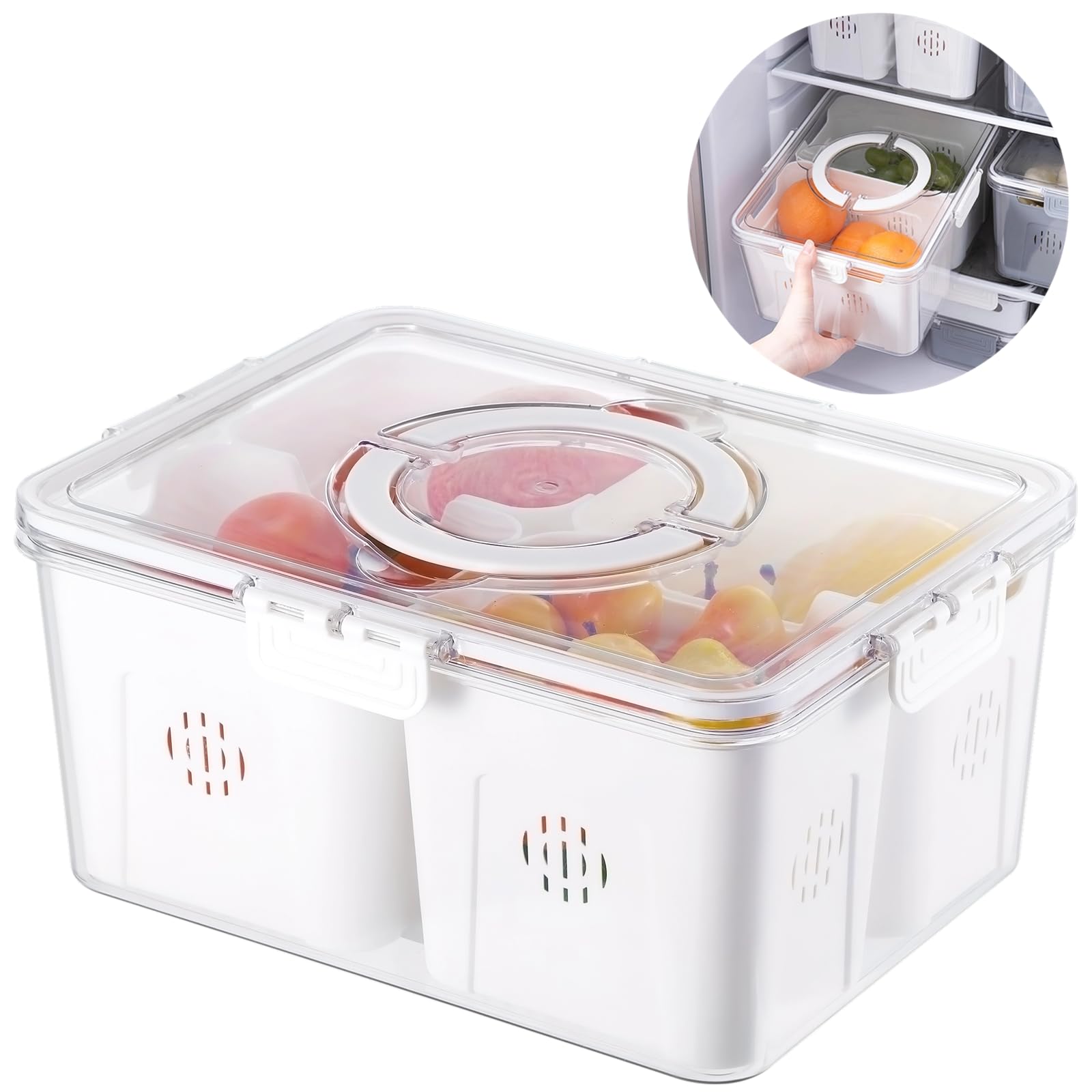 Snapklik.com : Lnrueg Airtight Fresh Produce Containers For Fridge - 4 ...