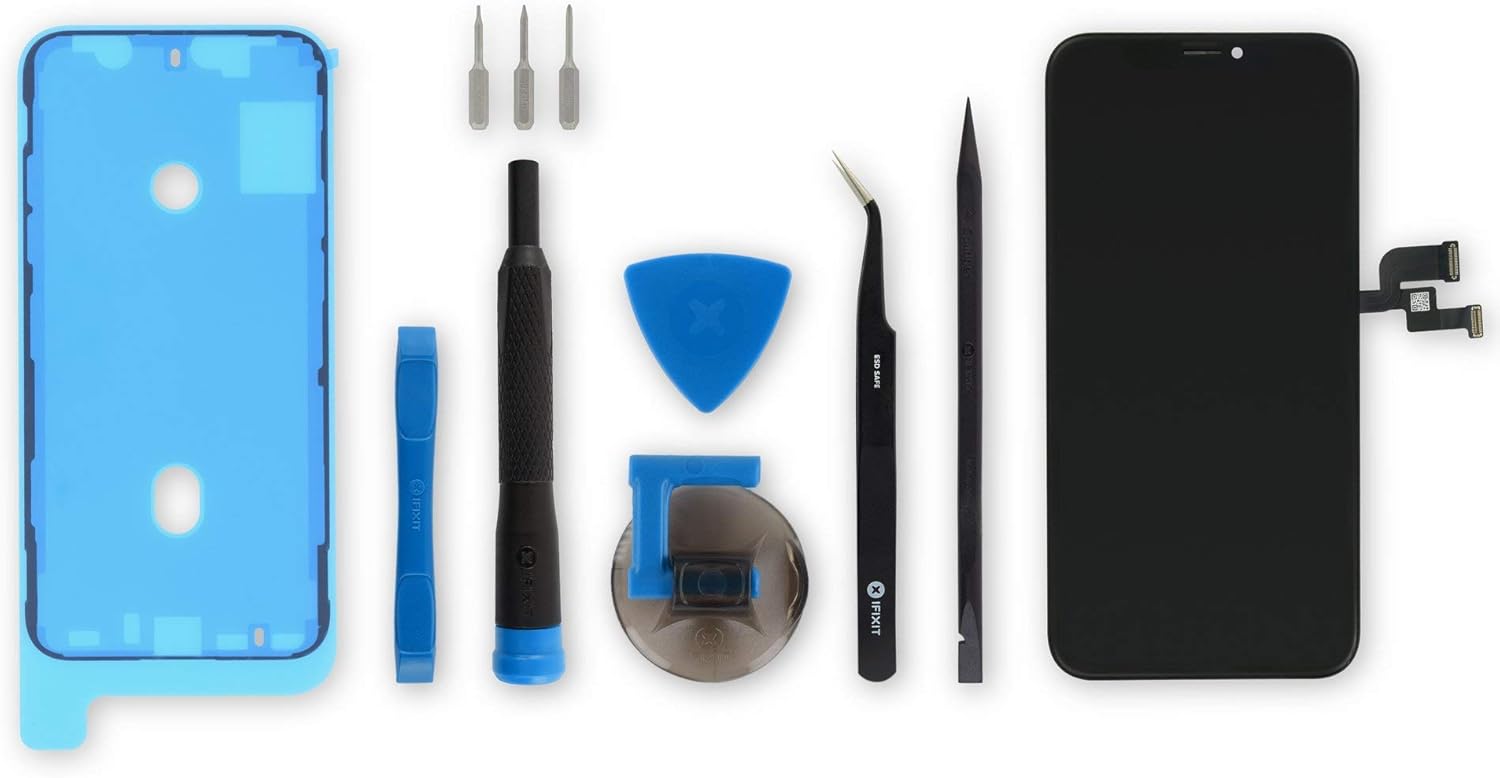 Amazon.com: iFixit Screen Compatible with iPhone X - Repair Kit - Black ...