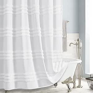 Amazon.com: Dynamene Extra Long Shower Curtains - 72 x 84 Inches Long Textured Tufted Chenille ...
