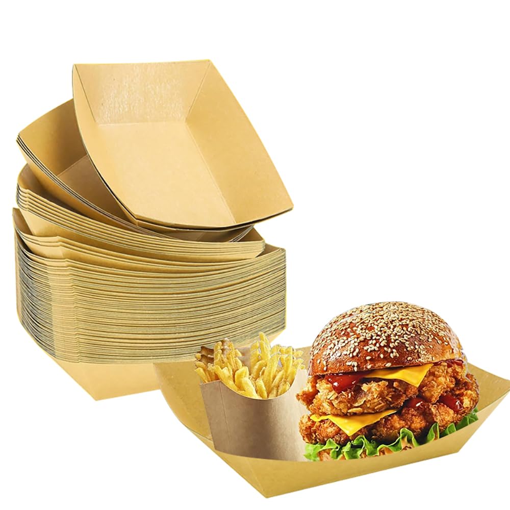Snapklik.com : Keweilian 60 Pack 2lb Kraft Paper Food Trays, Heavy-Duty ...