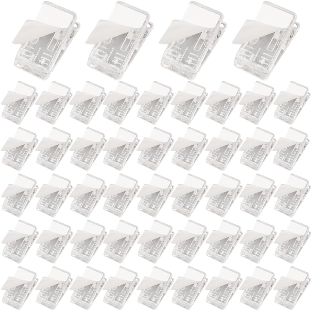 Amazon.com : 50Pcs Self Adhesive Clips, Plastic Sticky Clips Spring ...