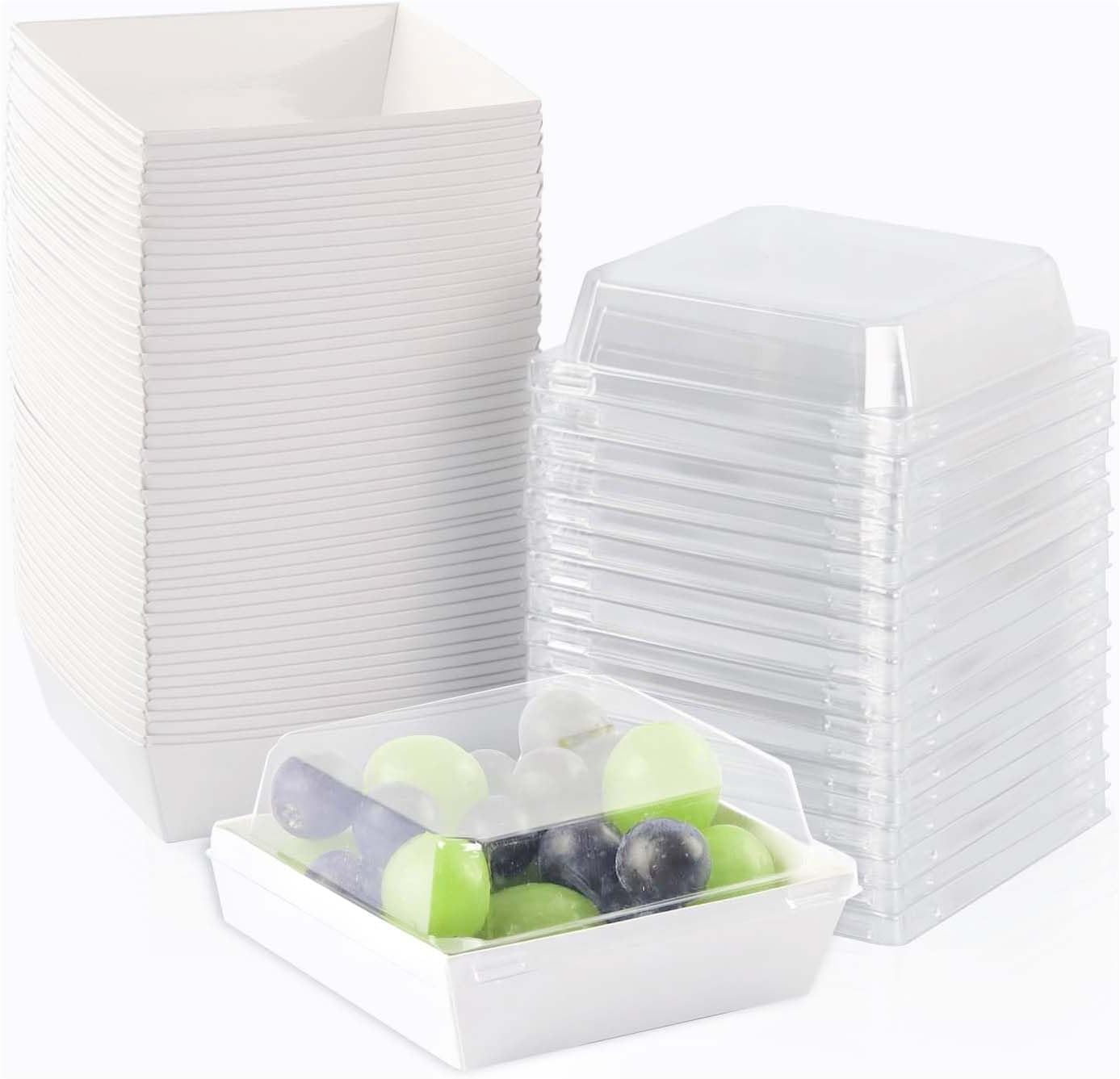 Amazon.com: BUIYLV 50 Pack Charcuterie Boxes with Clear Lids, 4 Inches ...