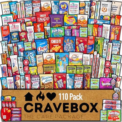 Amazon.com: CRAVEBOX 110ct Snack Box Snacks Variety Pack for Adults ...