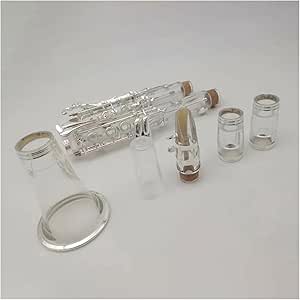 Amazon.com: Professional Clarinet 17 Keys Bb Tone Transparent Tube Body ...