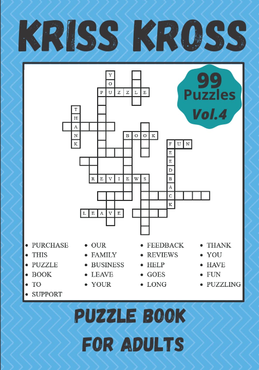 Kriss Kross Puzzle Book for Adults: Criss Cross Crossword Workbook - 99 ...