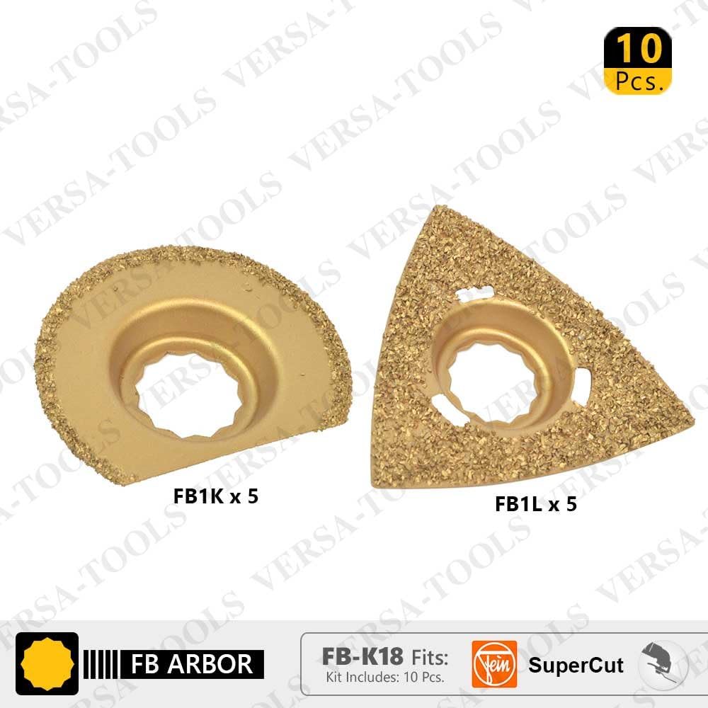 Versa Tool FB-K18 10 PC 63mm Semi- Circular, 80mm Triangular Carbide ...