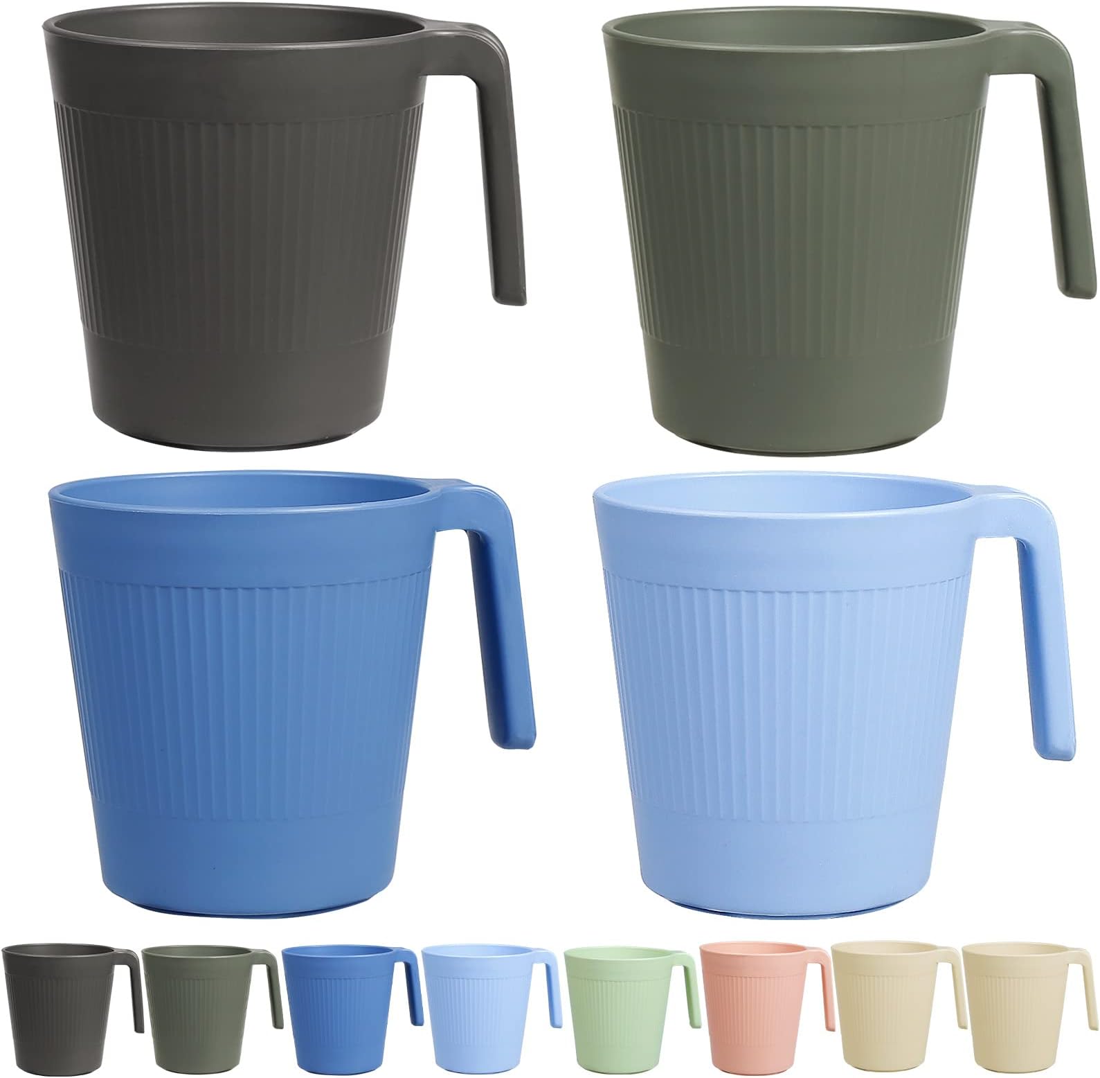 Amazon.com: Coza Design- Eco Friendly Plastic Stackable Mug Set for ...