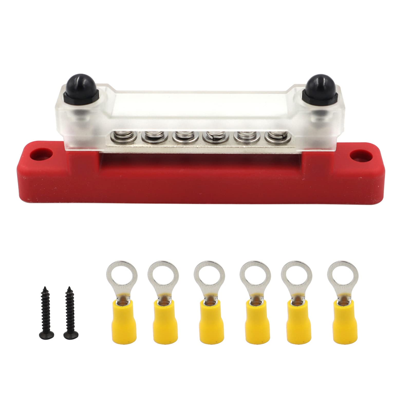 Buy 150A Common BusBar Block with Cover 6 Terminal Block Bus Bar Ground ...