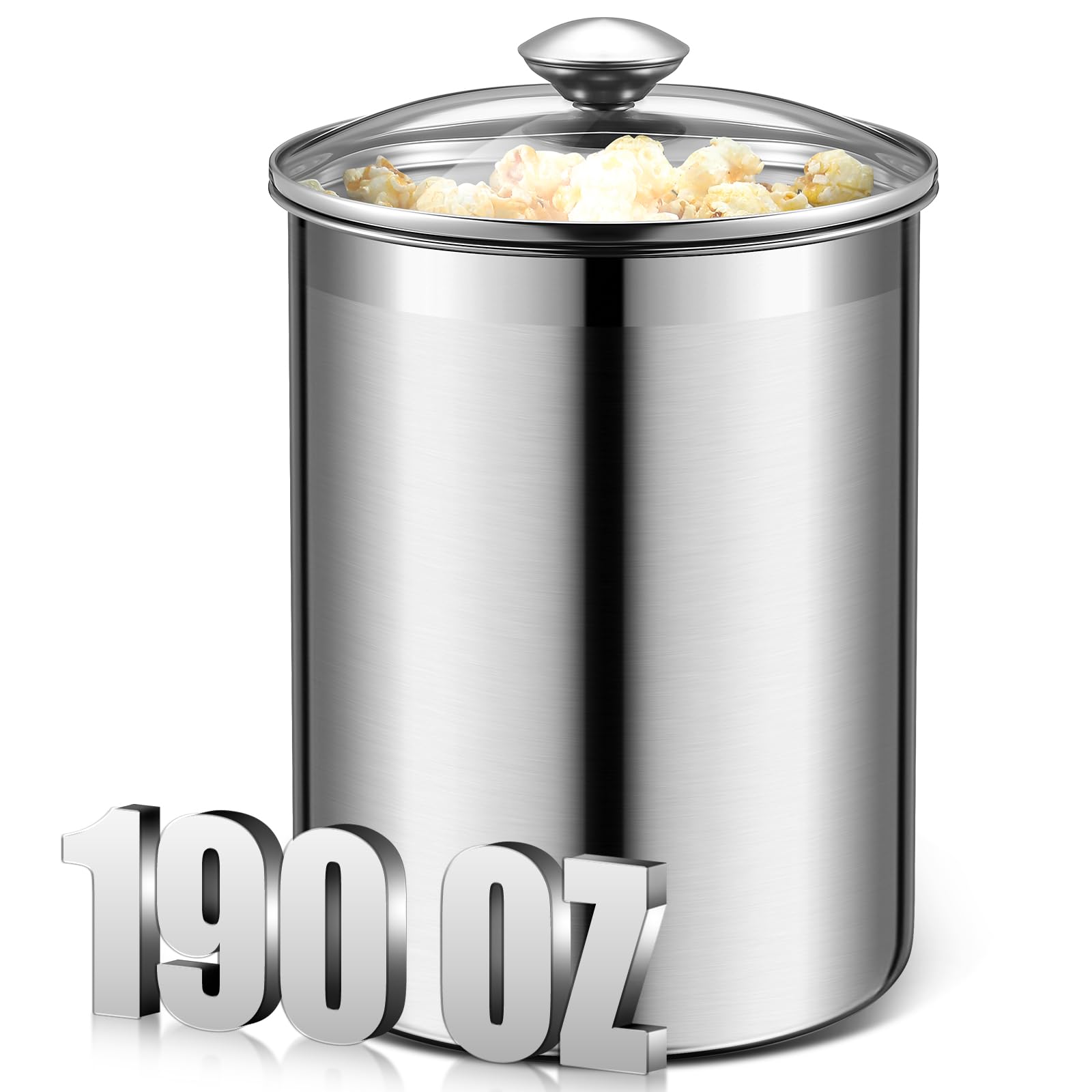 Amazon.com: RimCereal 190 oz/6qt Stainless Steel Canister Kitchen Large ...