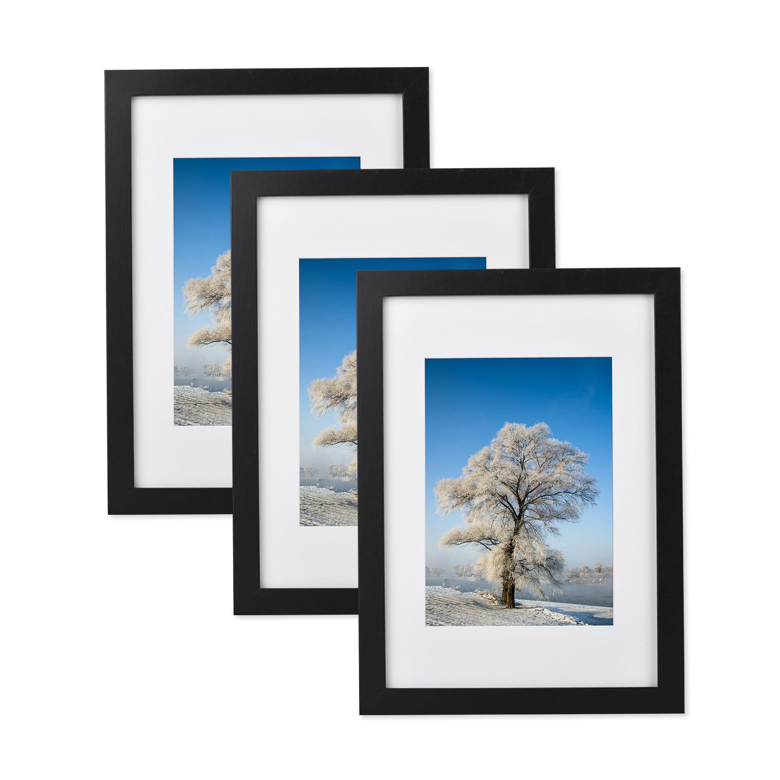 Amazon.com - Atryinous Picture Frame A4 21x30 cm with Mat Black Photo ...