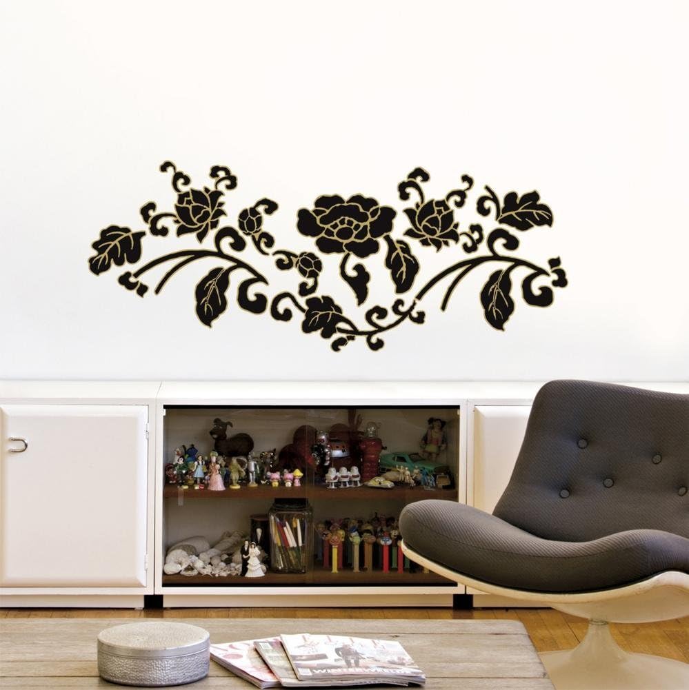 Amazon.com: Home Stickers Black Baroque Decorative Wall Stickers ...