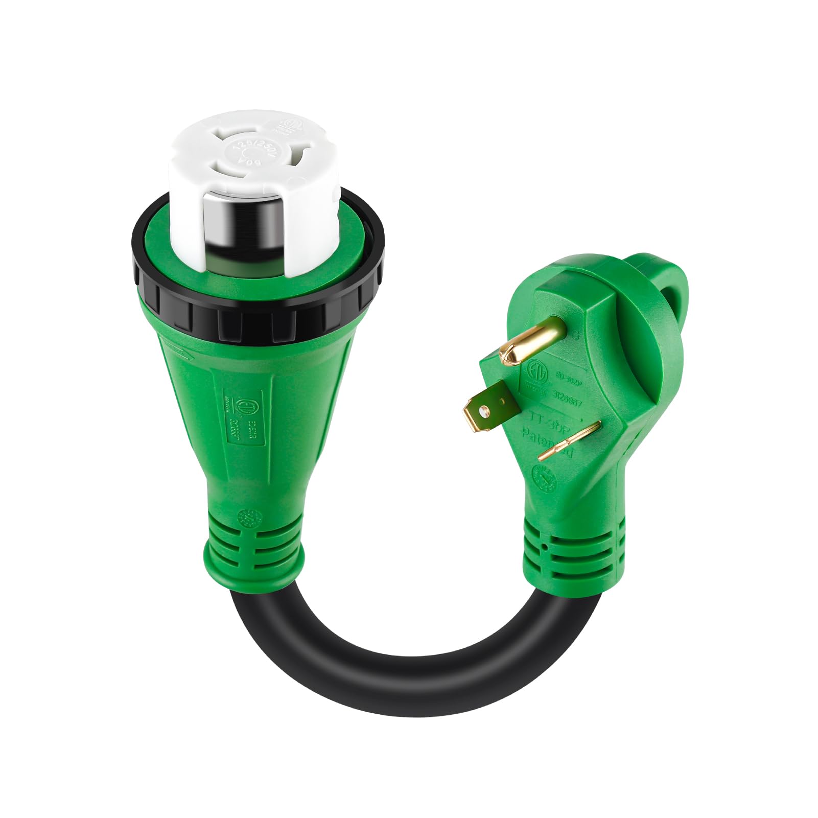 Risornda 30 to 50 Amp RV Adapter with Twist Lock, 12 Inch NEMA TT-30P ...
