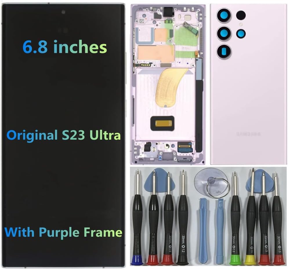 Amazon.com: 6.8" AMOLED Original for Samsung Galaxy S23 Ultra Display Touch Screen Digitizer ...