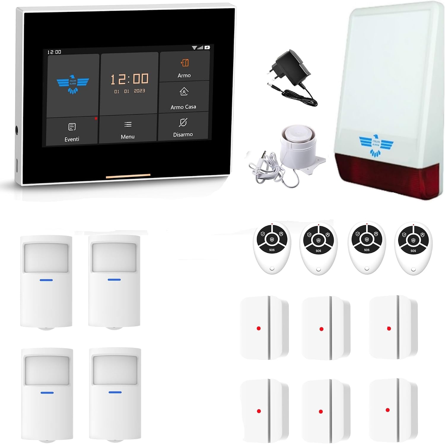 ITALIAN ALARM - Antifurto Casa Senza Fili mod. MICRO TOUCH, Allarme ...