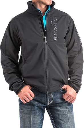 Cinch Jaqueta masculina softshell colada preta grande, Preto, G ...