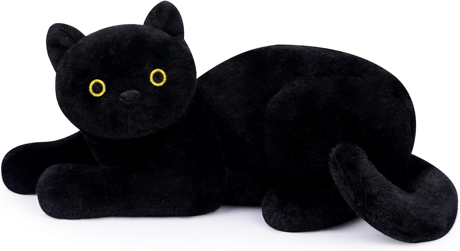 Amazon.com: JIAJEGTGT Black Cat Stuffed Animal Toy - Cute Black Cat ...