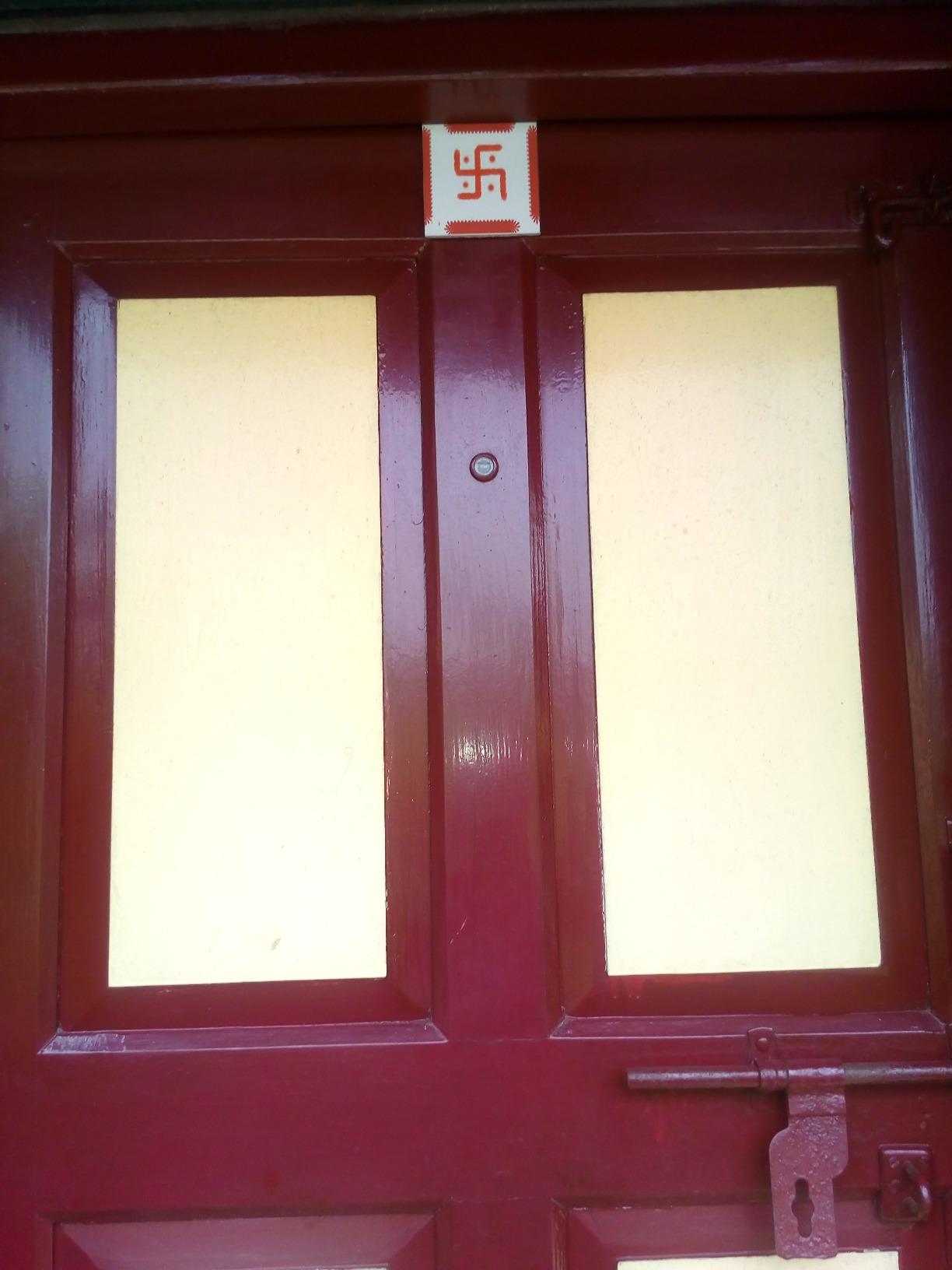 999Store doorhanging swastik red Art Printed Framed Door Sticker (4 x 4 ...