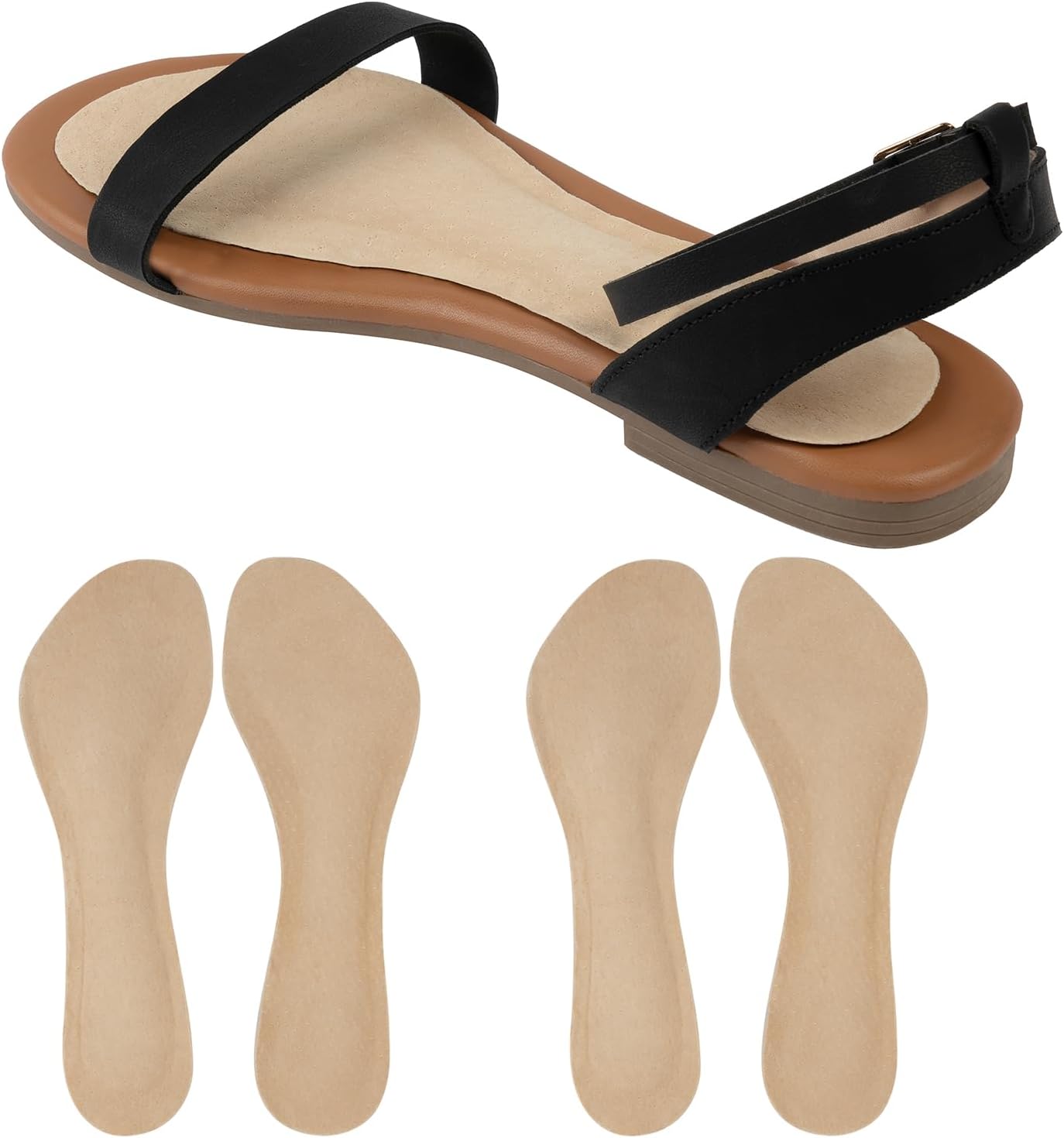 Amazon.com: 2 Pairs Leather High Heel Inserts for Women, Invisible ...