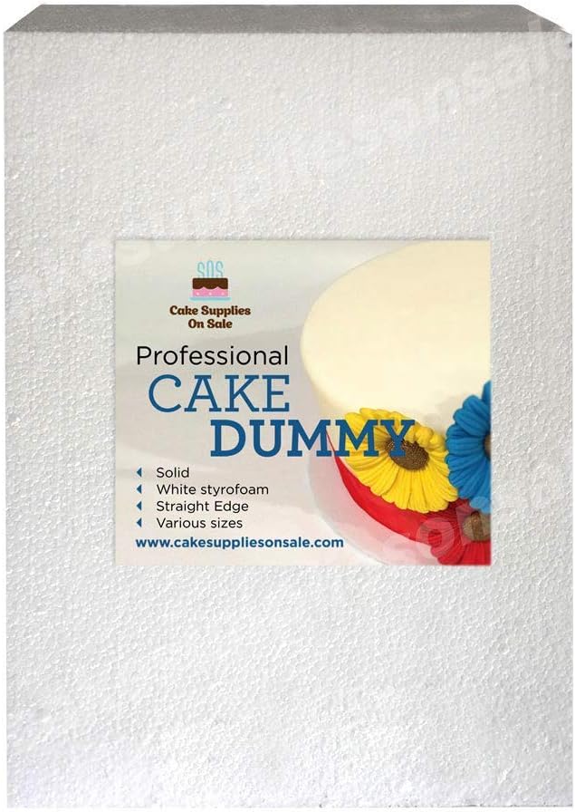 Amazon.com: 10" Square Cake Dummy 4" High Foam Cake Dummies Polystyrene ...
