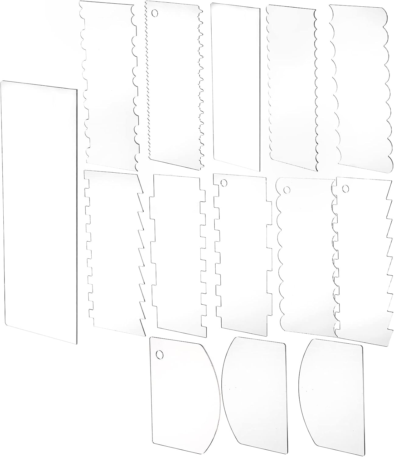 Amazon.com: Coloch 14Pcs Acrylic Cake Scraper Cake Decorating Comb ...