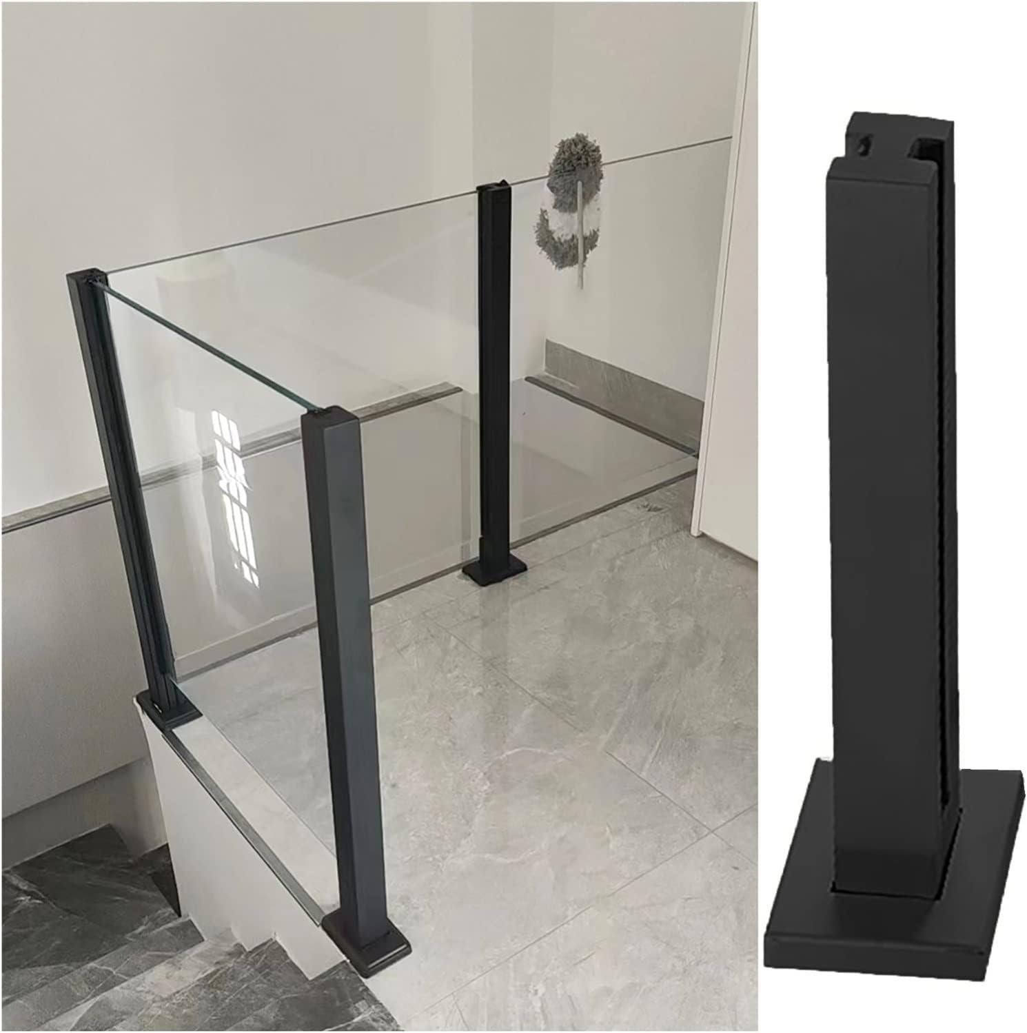 Glas Geländerpfosten Glashalter Edelstahl Schwarz Glasplatte ...