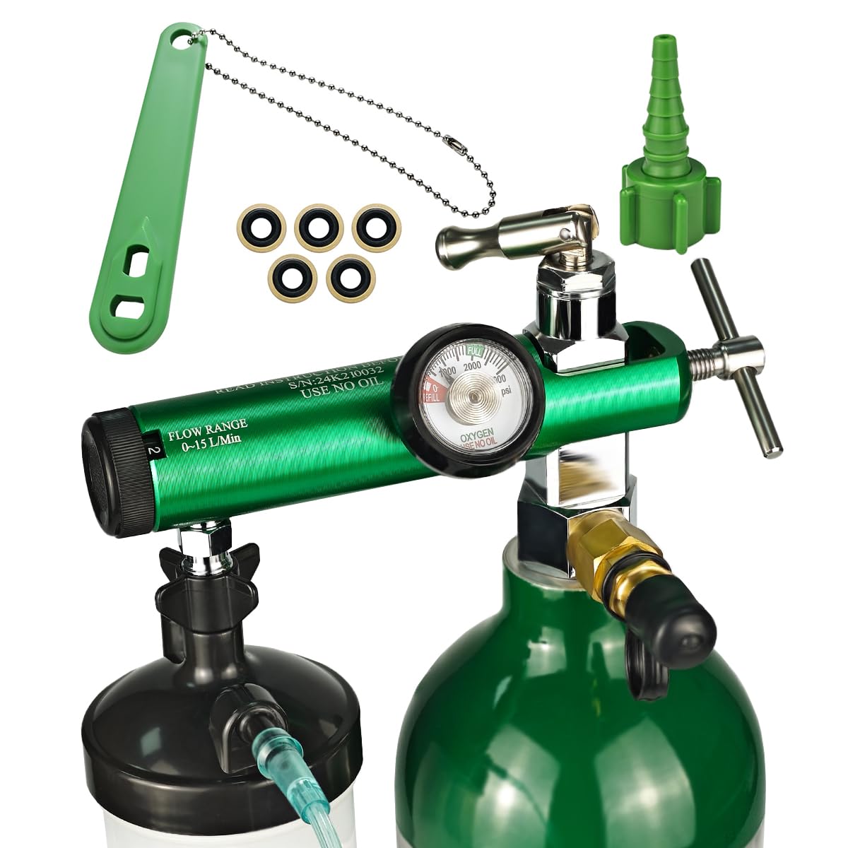 Amazon.com: Brass Integral 50 PSI O2 Extended Regulator for Oxygen ...