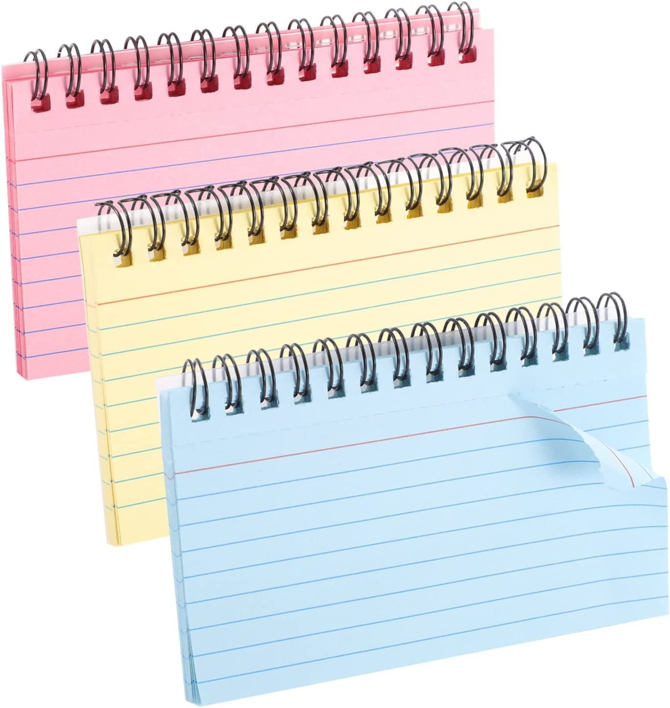 MeRaYo Index Cards Note Cards Flash Cards 3x5 Inches Spiral Index Cards ...