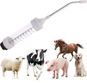 Gosknor 500ML Large Veterinary Metal Feeding Gun, Adjustable Livestock ...