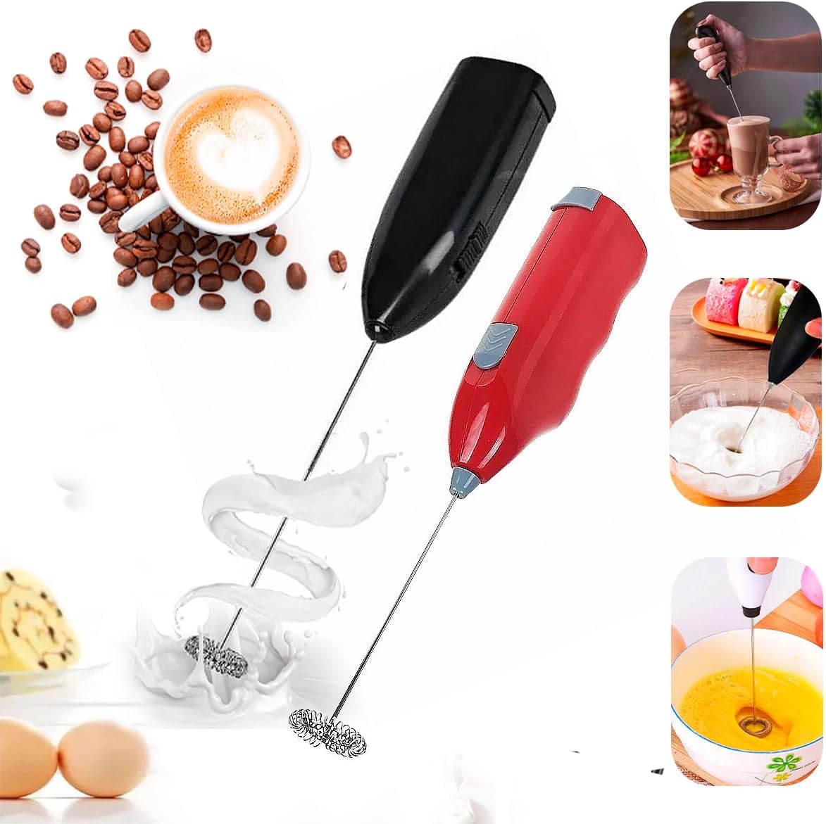 Mini Mixer Portátil Inox Elétrico Misturador Bebidas Clara De ovos ...