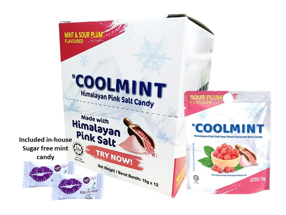 CoolMint himalayan pink salt sour plum flavored mint candy - 12 pack ...