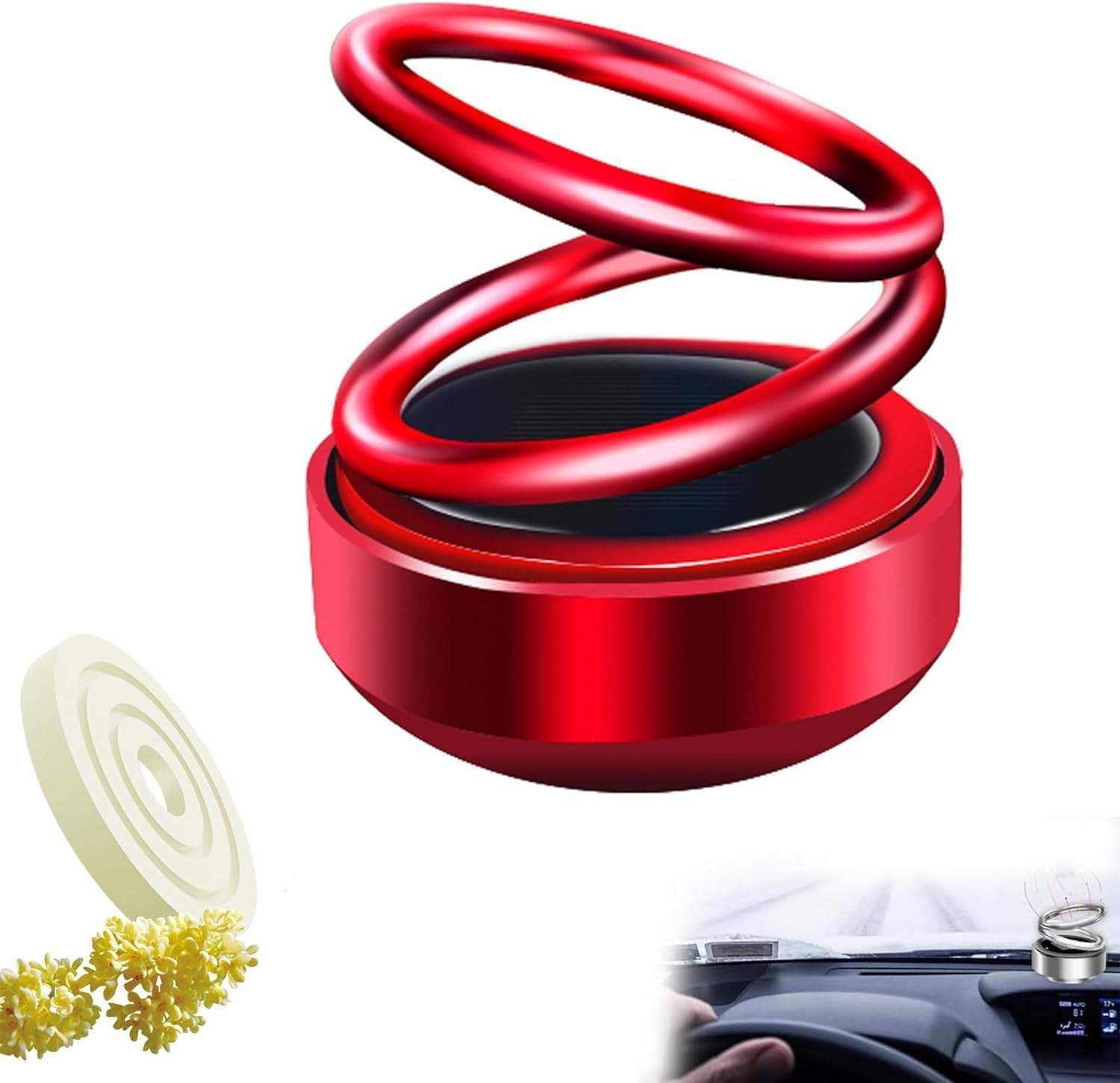 AEXZR Portable Kinetic Mini Diffuser,Auto Rotating Solar Double Ring ...