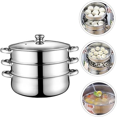 Amazon.com: 5-Tier Stainless Steel Steamer, 11'' Multi-Layer Cookware ...
