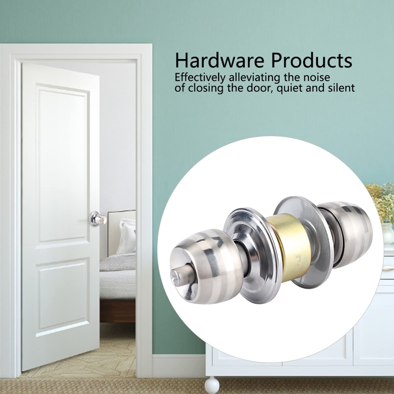 Stainless Steel Door Lock, Silent and Quiet Household Door Knob with ...