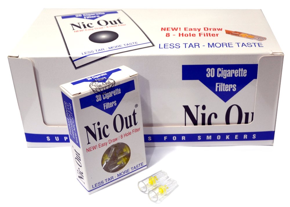 Amazon.com: Nic Out Filters For Cigarette Smokers (New Easy Draw 8 Hole ...