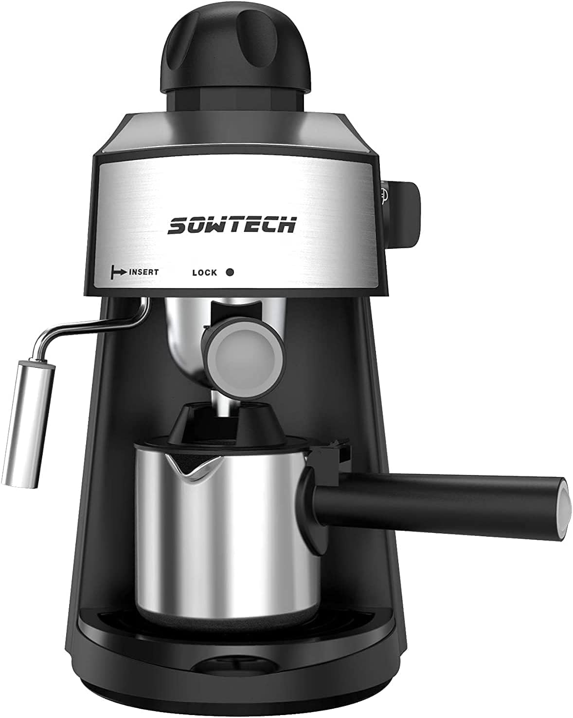 Amazon.com: SOWTECH 蒸汽濃縮咖啡機 濃縮咖啡機 卡布奇諾拿鐵機 附蒸汽奶泡器和馬克杯 3.5 Bar 4 杯 : 居家與廚房