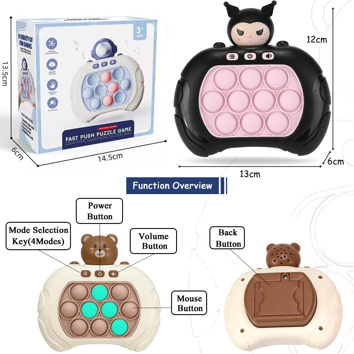 Snapklik.com : ROUSKY Quick Push Bubble Game For Kids & Adults,Mini-Handheld Fast Speed Push ...