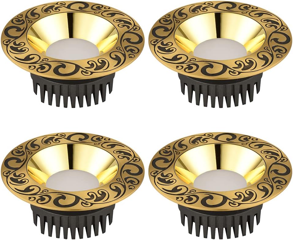 WLBHWL 4 Count,4/5 Inch Round Led Brushed Brass Can Lights 12W,14W,16W ...