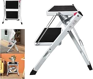 Amazon.com: Folding 2 Step Stools for Adults, Portable Lightweight 2 ...