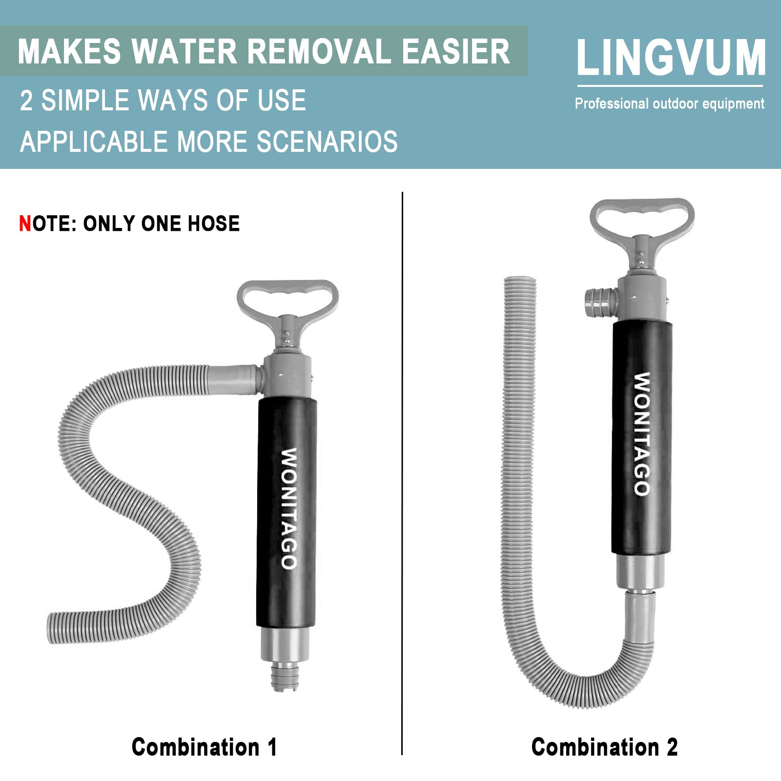 Snapklik.com : LINGVUM Manual Bilge Pump For Kayak Canoe And Boat - 17 ...