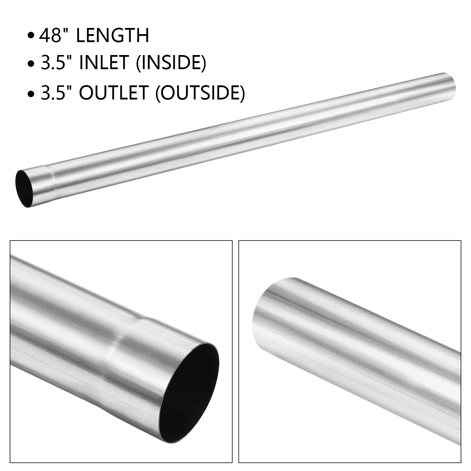 Snapklik.com : LCGP 3.5" Custom Mandrel Straight Exhaust Pipe