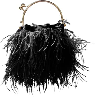 MOISTRI Evening Bags for Women Feather Clutch Ostrich Feather Purse ...