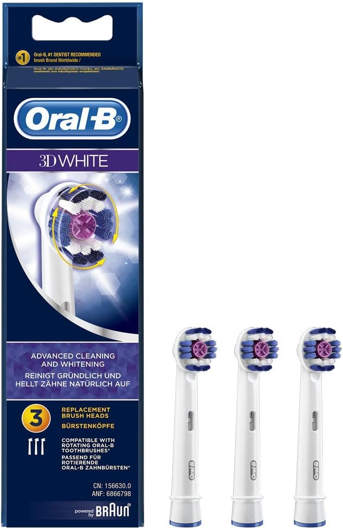 Oral-B 3D White, b眉rsten f眉r elektrische Zahnb眉rste mit CleanMaximiser-Technologie, 3 St眉ck ...