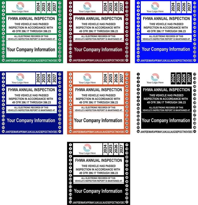 Amazon.com: Kalair GFX FHWA Vehicle Annual DOT Inspection Stickers 2024 ...